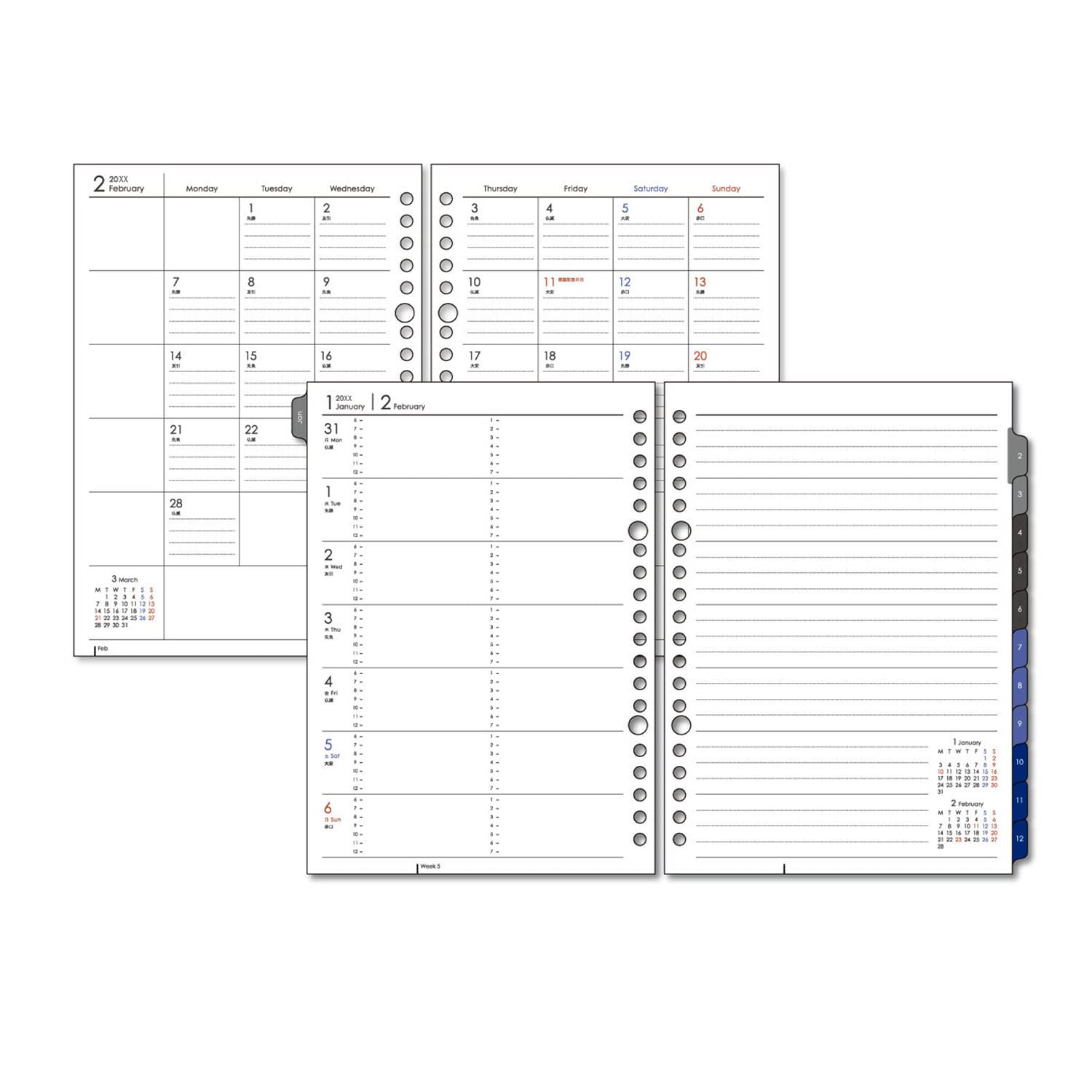 Snapklik.com : Maruman LD276-24 Notebook, Refill, 2024 A5 Loose Leaf ...