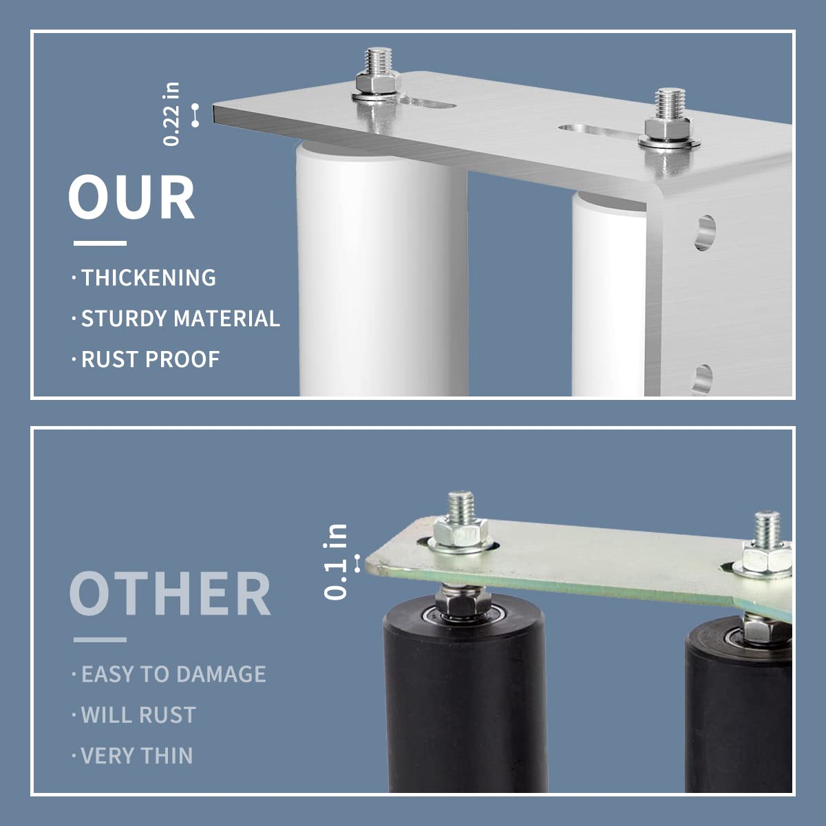 Snapklik.com : JUGREAT 2 Pack Stainless Steel Slide Gate Roller Guide ...