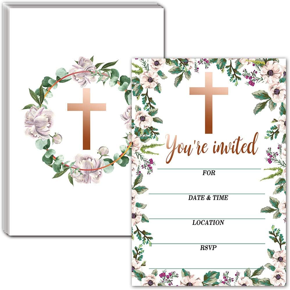 Amazon.com : UTESG Watercolor Blue First Holy Communion Religious Party ...