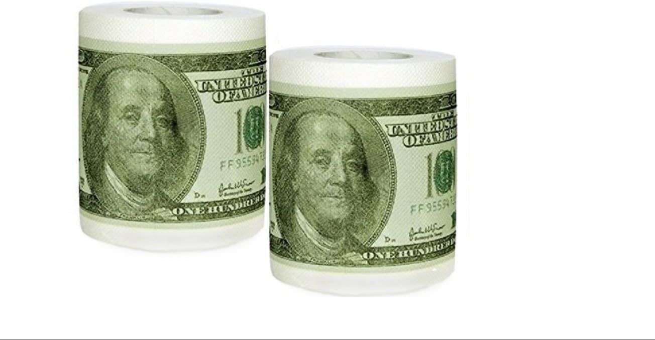 Amazon.com: Money Toilet Paper Rolls Bathroom Tissue Novelty 100 Dollar ...