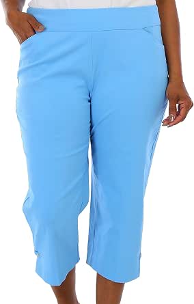 Coral Bay Plus 21 in. Solid Jewel Rivet Capris 39 (US 8) at Amazon ...