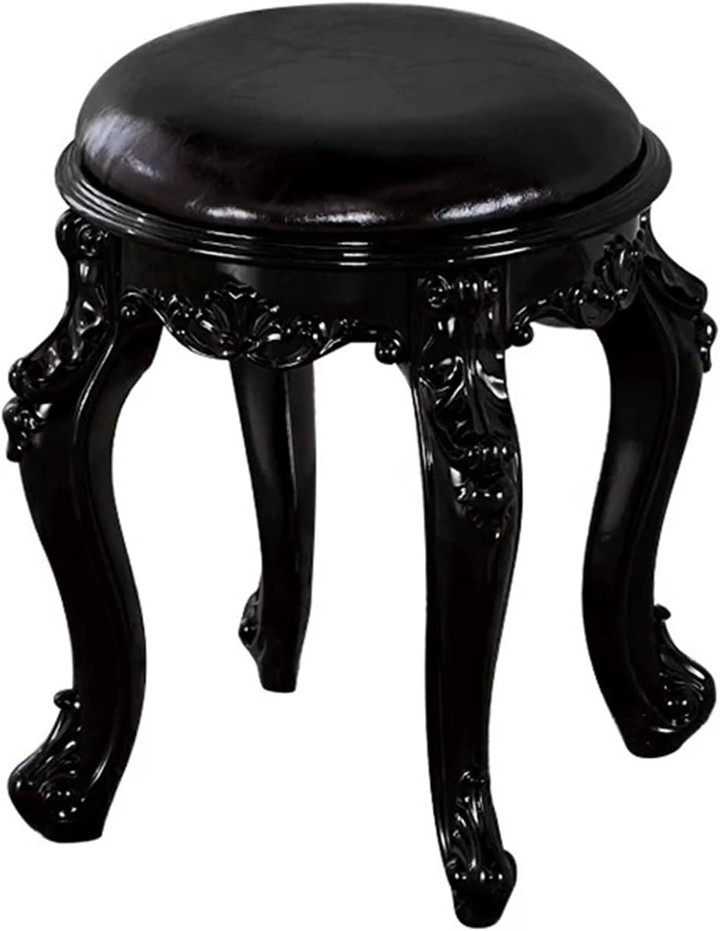 Amazon.com: Yclty Black Vanity Stool Vintage Style, Makeup Velvet Stool ...
