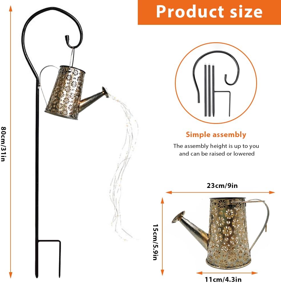 Luces solares colgantes para regadera, luces solares para jardín ...