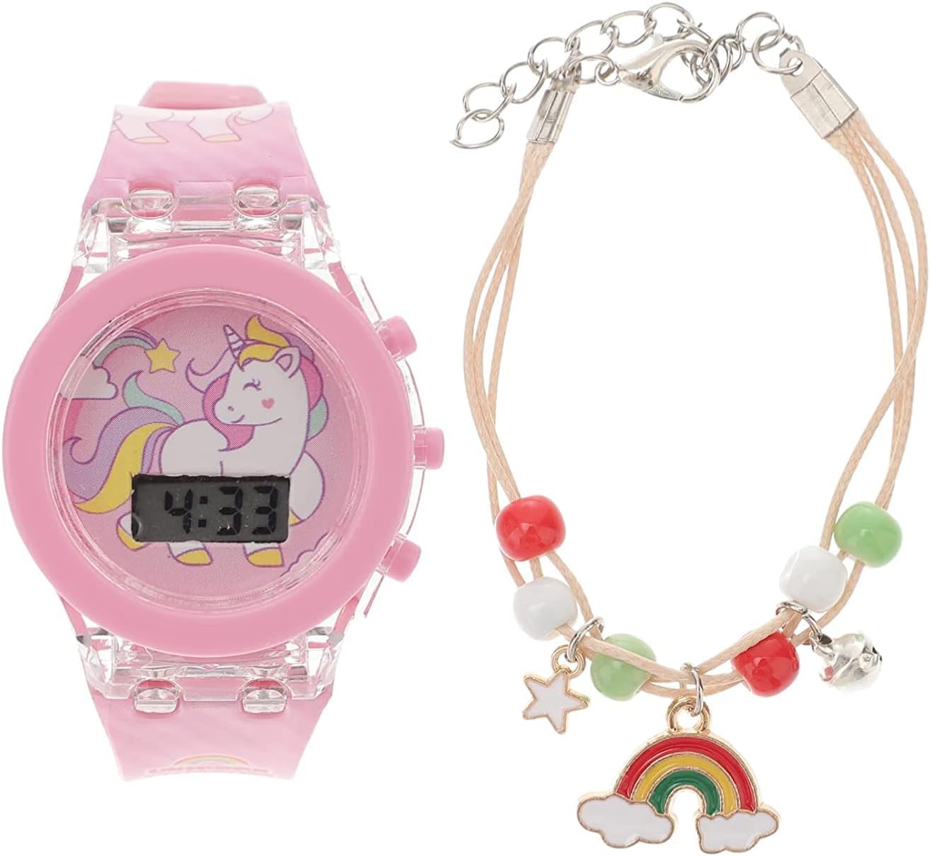 CHYYG Childrens Cartoon Watches Cute Rainbow Childrens Watches Learning ...