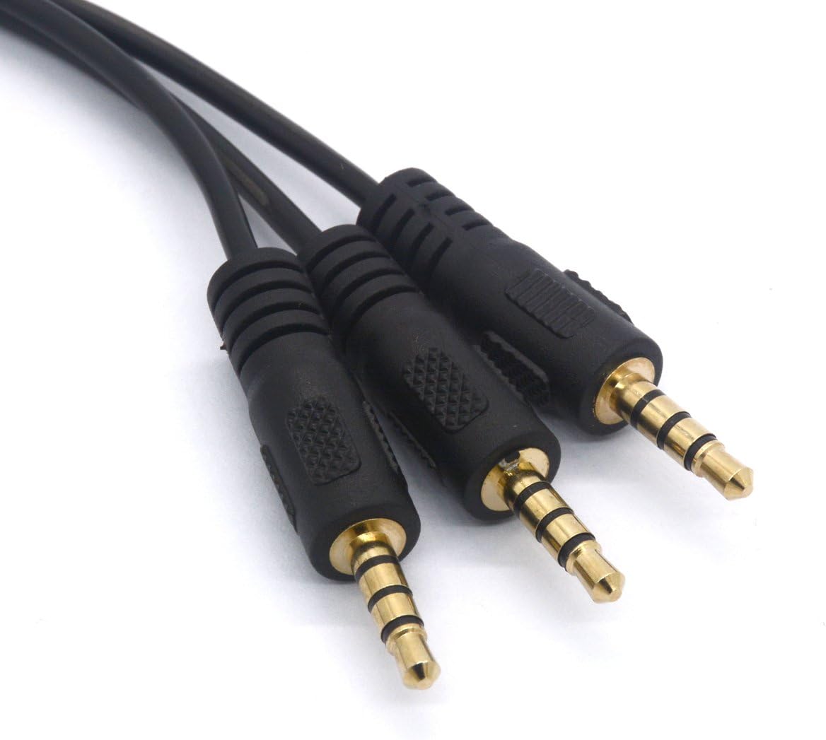 Tomost Headphone Splitter Gold Plated 3.5mm TRRS Female to 3 x 3.5mm ...