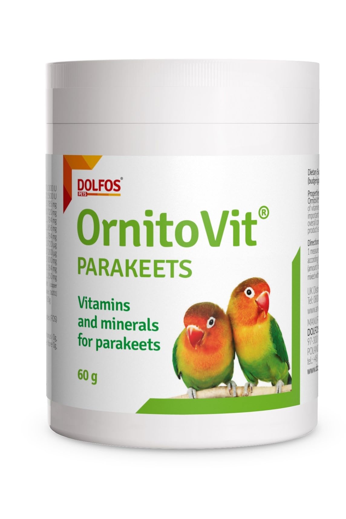 AnkhPets OrnitoVit Parakeets 60g Powder Vitamins Minerals Parakeets ...