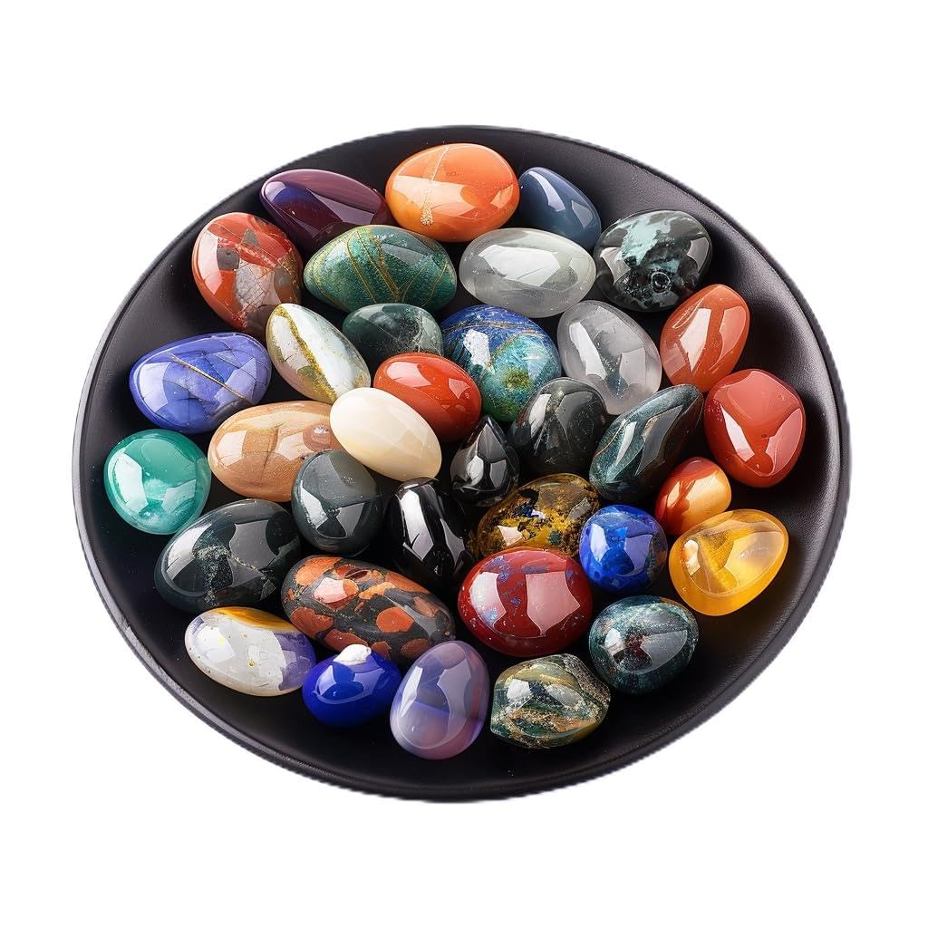 Amazon.com: SigMntun Polished Multicolor Healing Crystal Stone Set – 24 ...