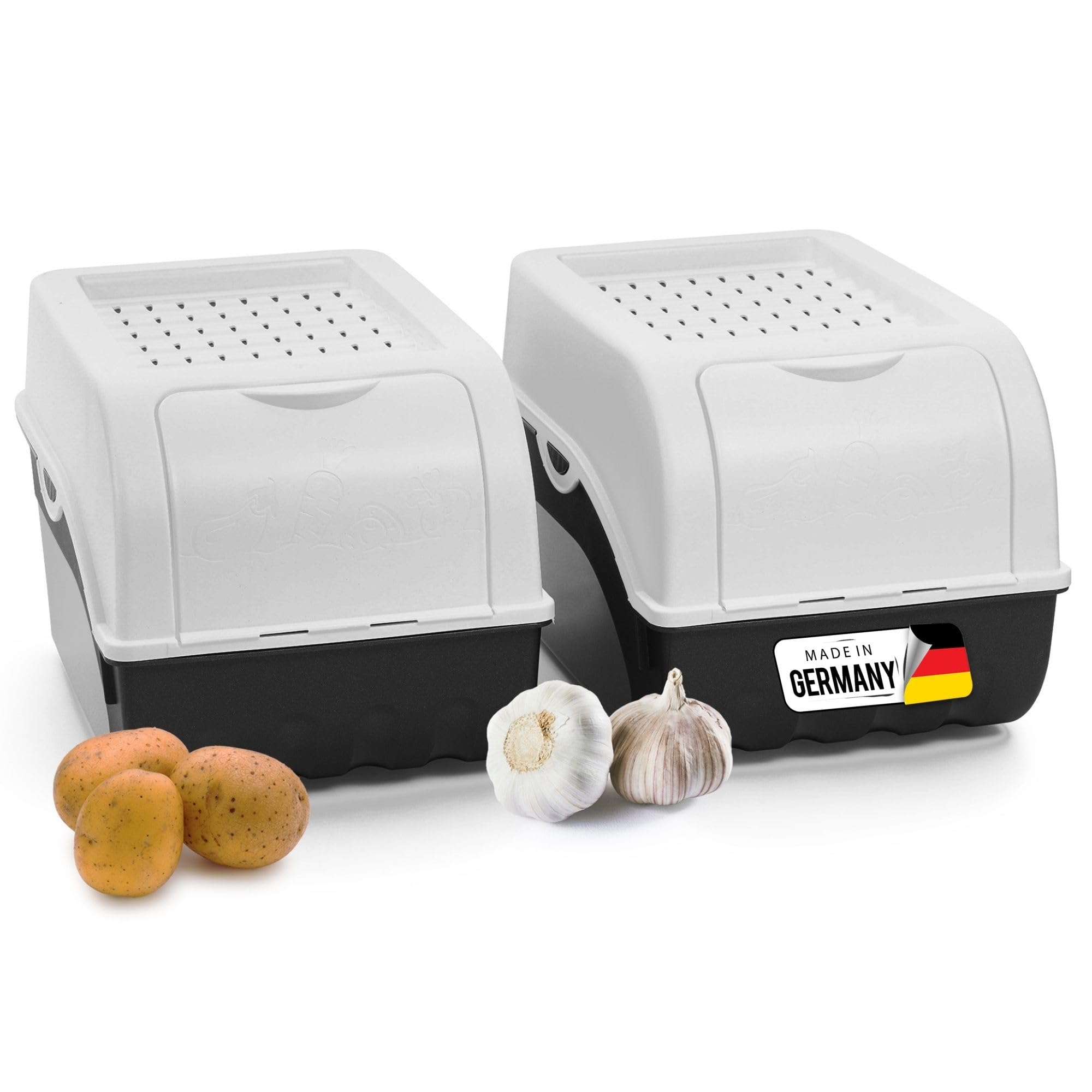 Novaliv Potato Storage Box | 2 x Mitel 5 L | White | Potato Box ...