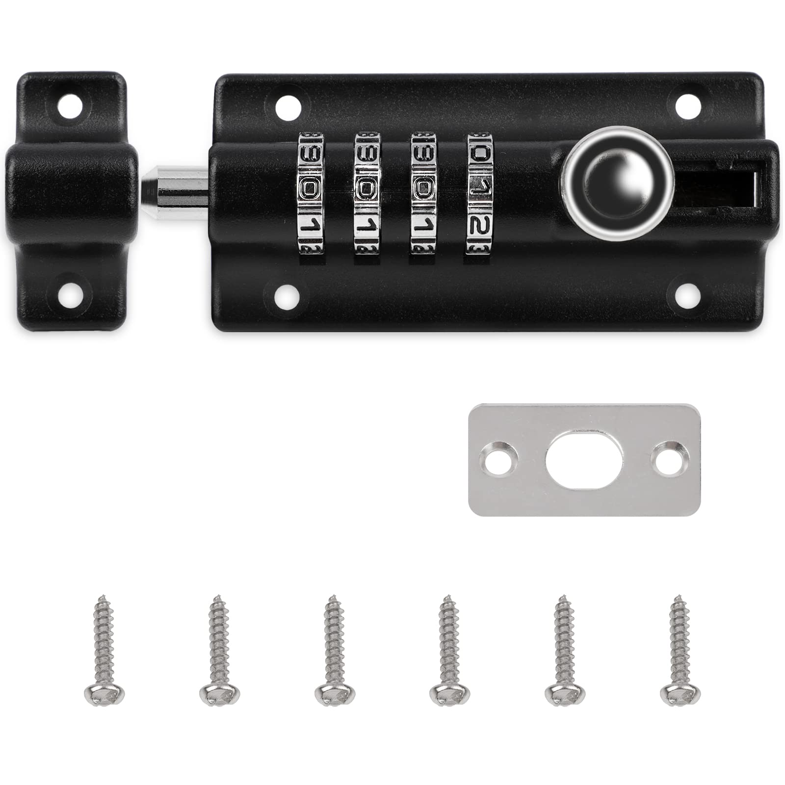 Combination Locking Bolt, ProChosen 4 Digit Sliding Lockable Padbolt ...