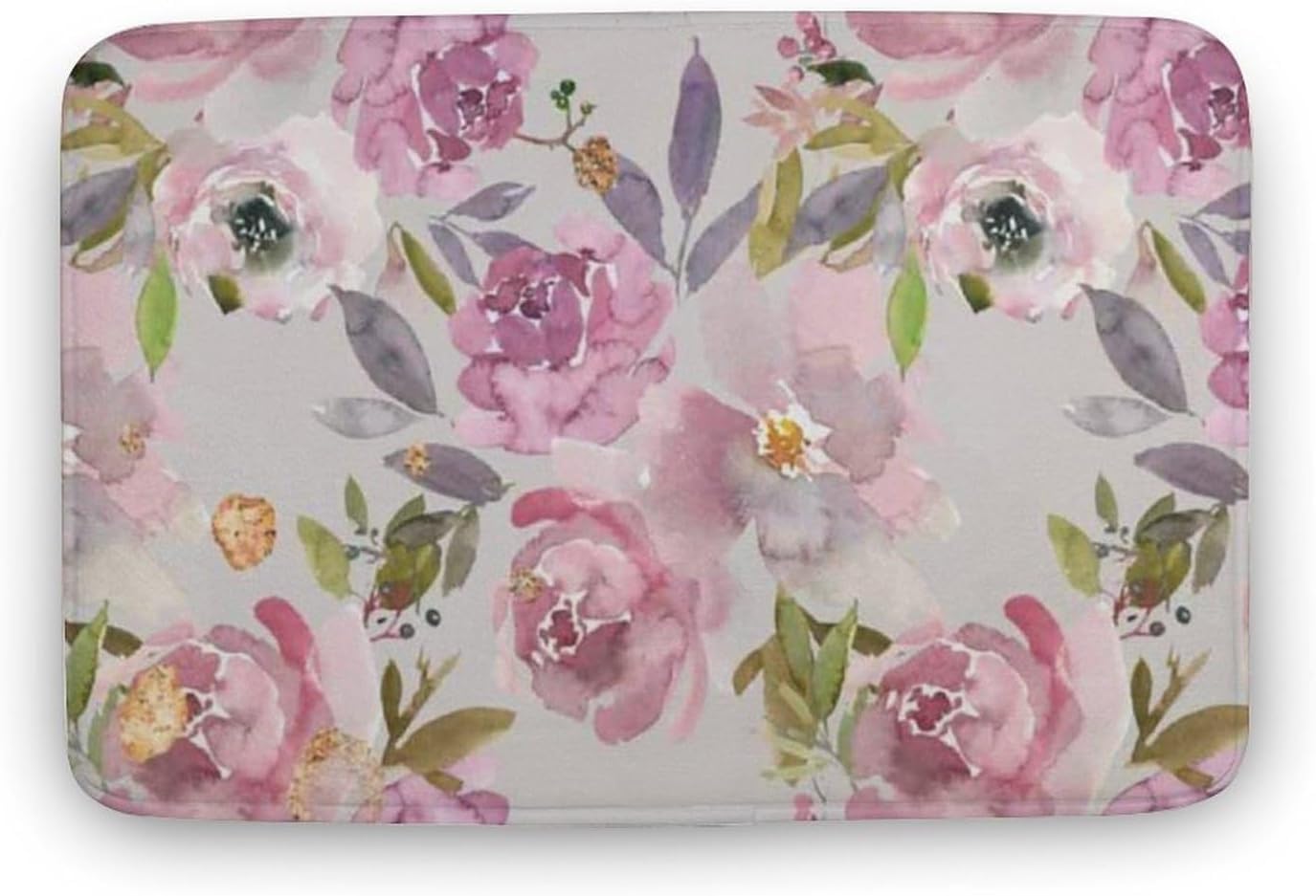 Amazon.com: Floral Area Rug Mauve Pink Roses Bath Rugs,Shower Rugs ...