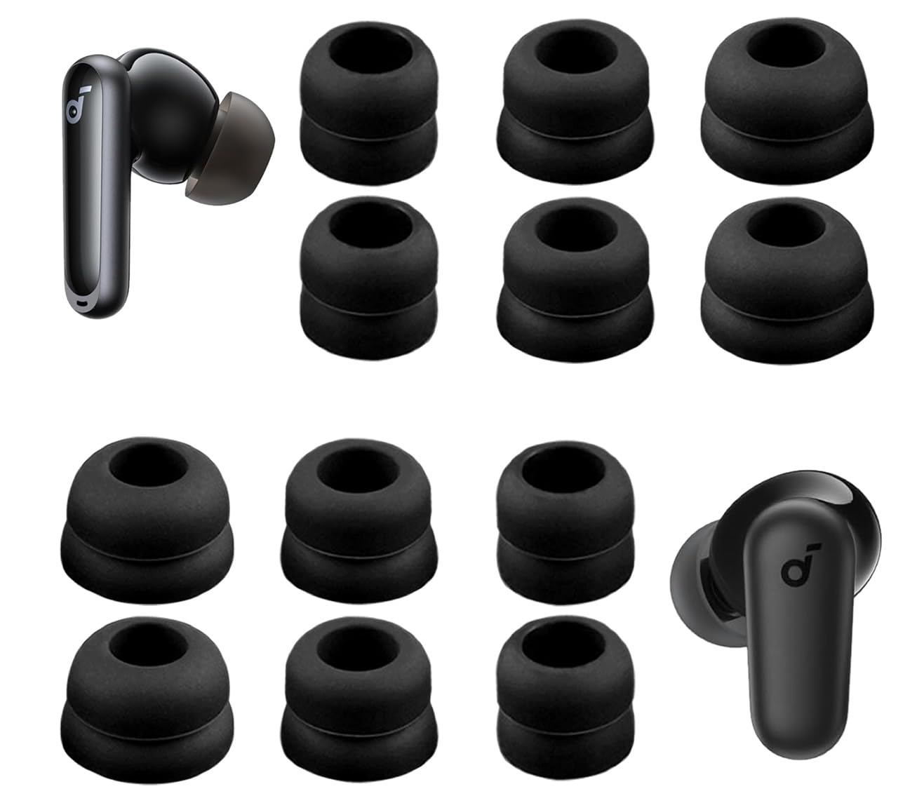 Amazon.com: A-Focus Double Flange Ear Tips for Soundcore P40i P30i P20i ...
