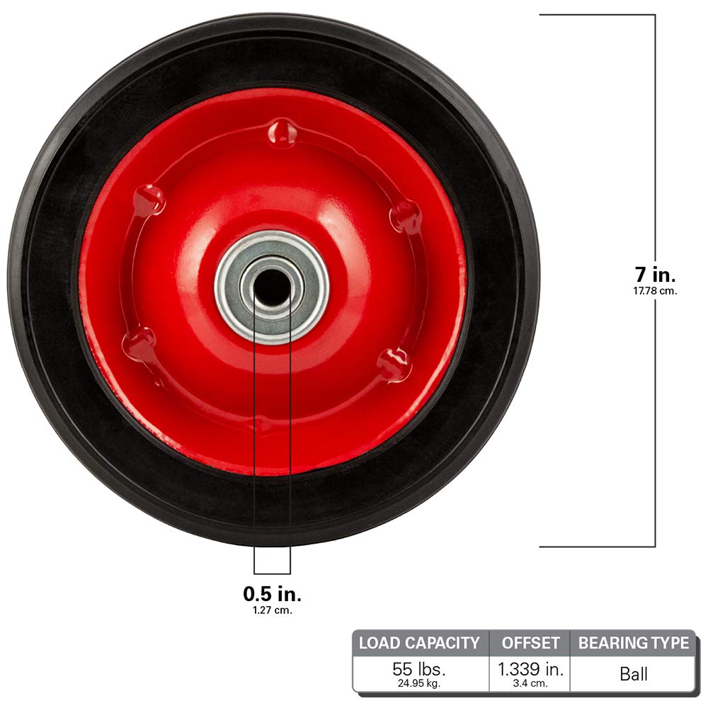 Titan Casters 7 x 1.5 Inch Replacement Wheel Offset Hub Black Painted ...