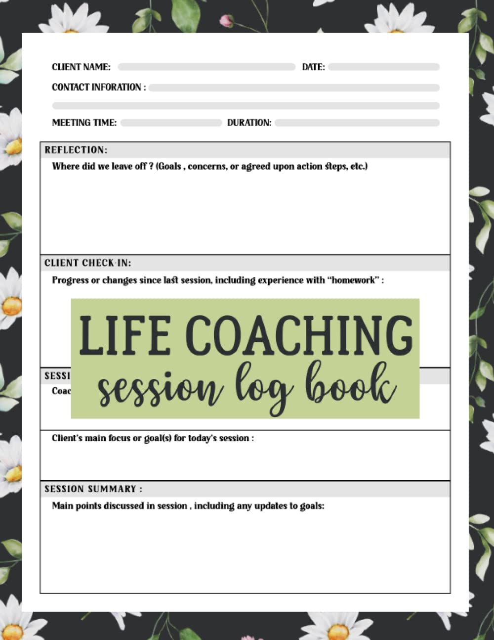 Life Coaching Session Log Book: Track And Record Your Activities ...