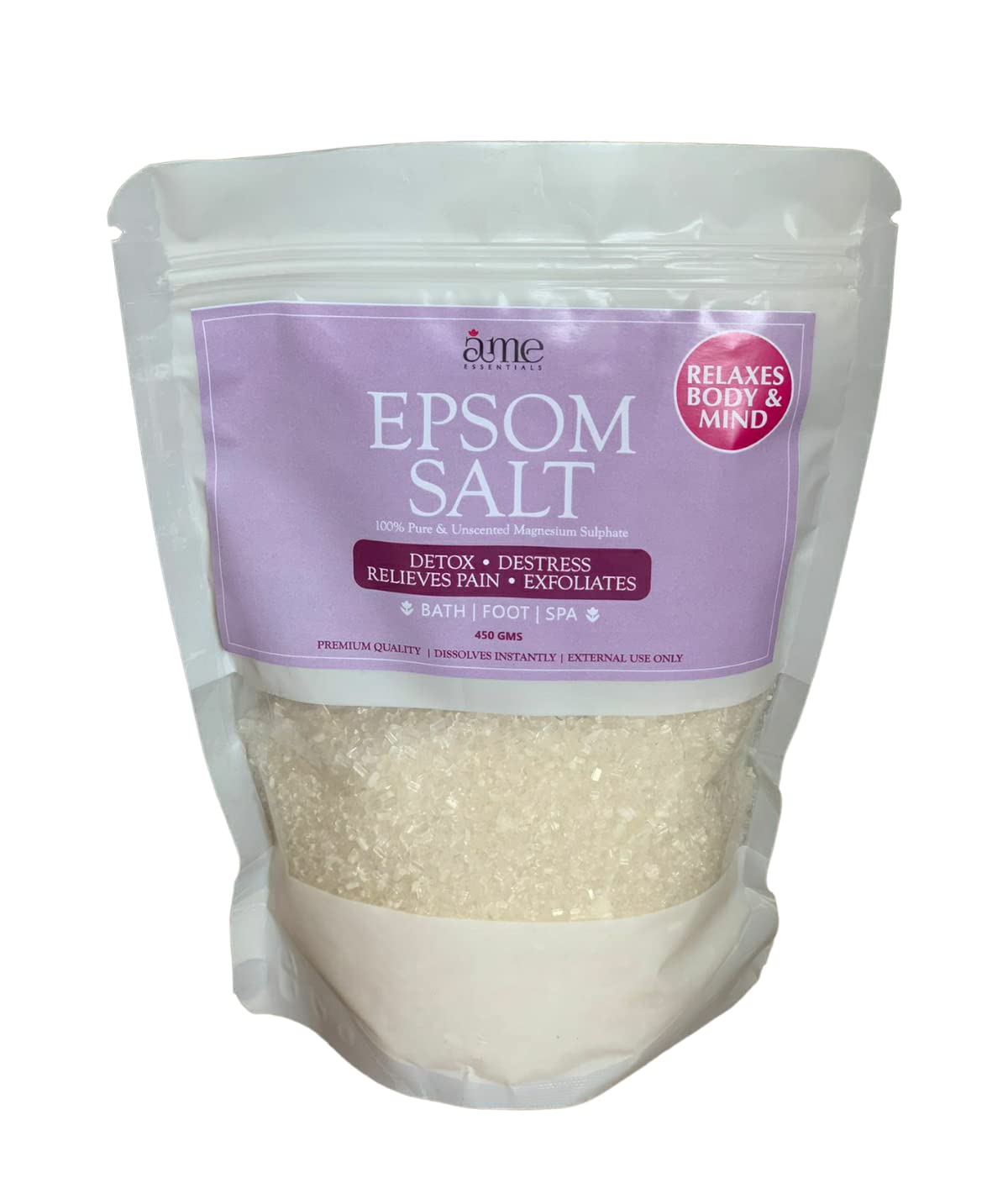 AME Essentials Epsom Bath Salt, 450 Grams : Amazon.in: Beauty