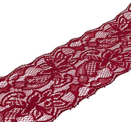 Snapklik.com : ATRBB 10 Yards 3 Inch Wide Elastic Lace Trim Floral ...
