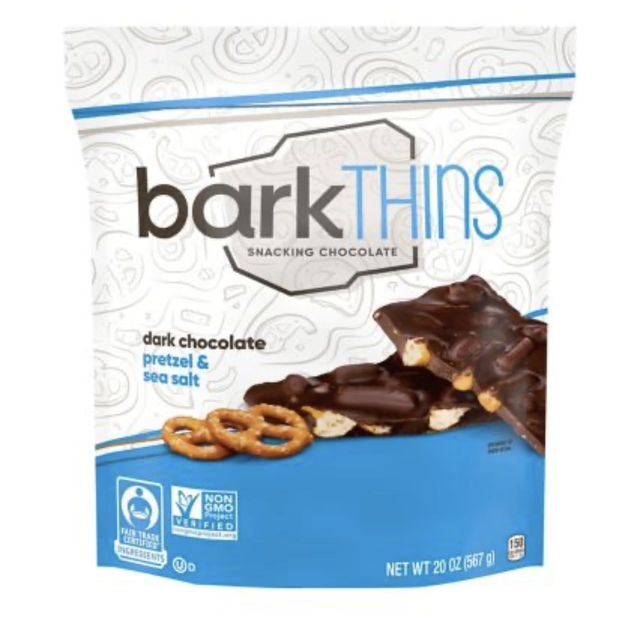 Amazon.com: BarkThins Snacking Dark Chocolate & Pretzels Sea Salt. 20oz ...