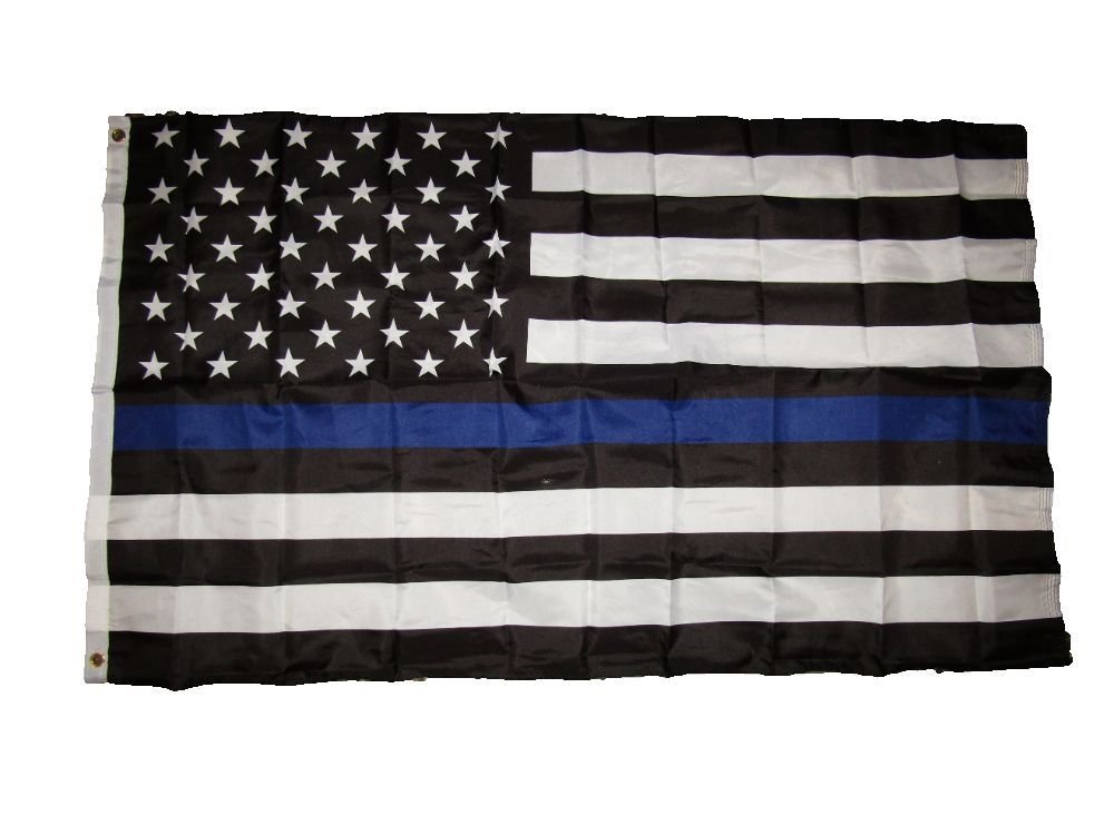 Thin Blue Line Flag 3x5 Foot Thin Blue Line USA Police Memorial Flag ...