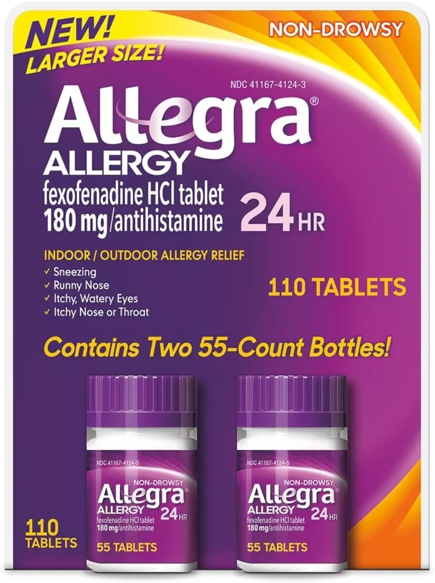 Amazon.com: Allegra 24HR Adult Antihistamine Tablets, 100-Count Adult ...