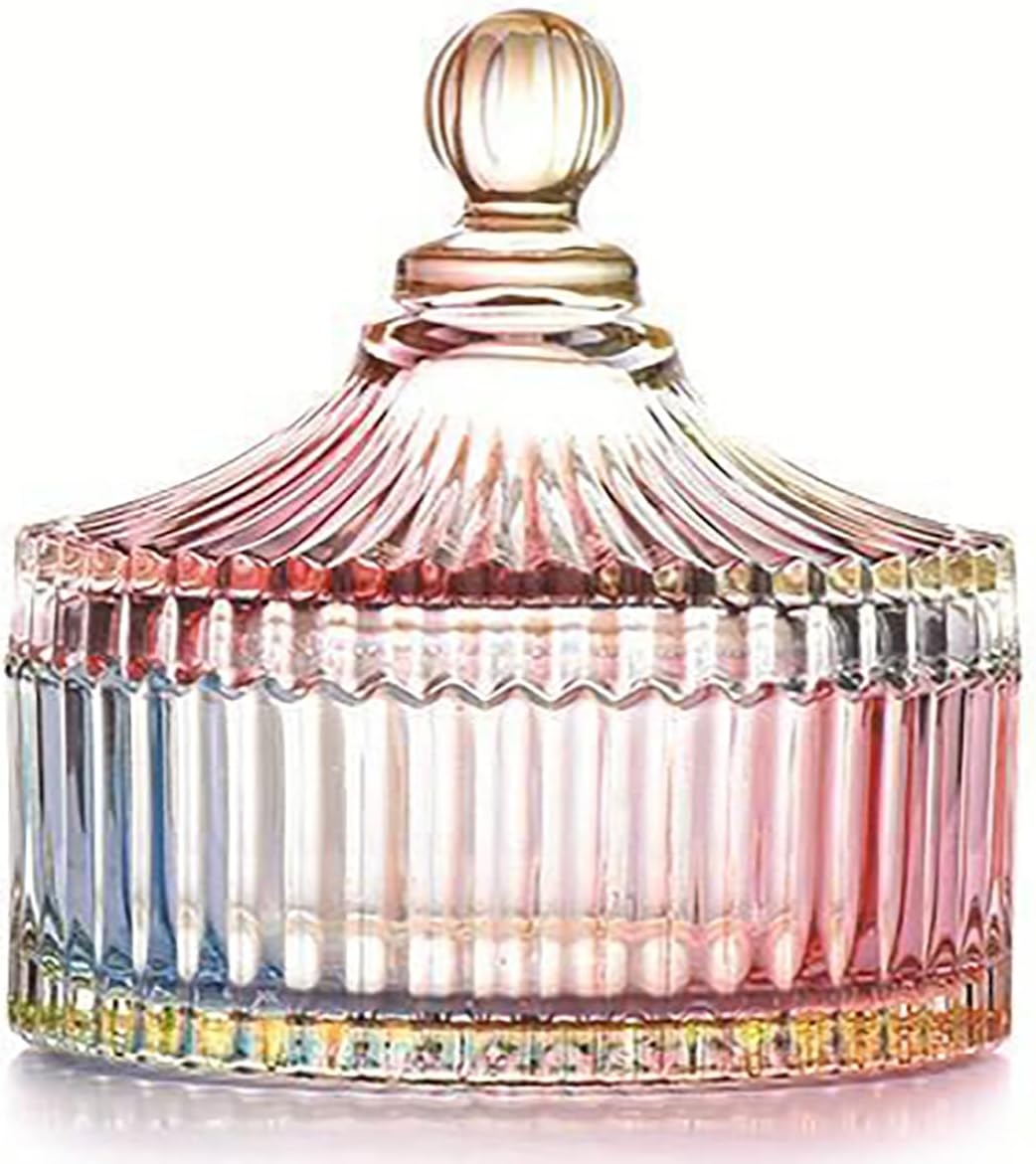 Amazon.com: YILUSHENGHUA Colorful Glass Jar With Lid,Christmas Candy ...