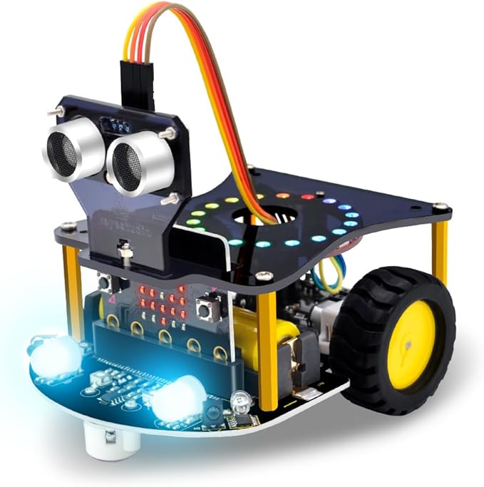 Amazon.com: KEYESTUDIO Microbit Robot Car for Programming Robotics Education Makecode Blocks ...