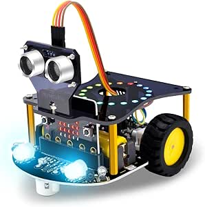 Amazon.com: KEYESTUDIO Microbit Robot Car for Programming Robotics Education Makecode Blocks ...