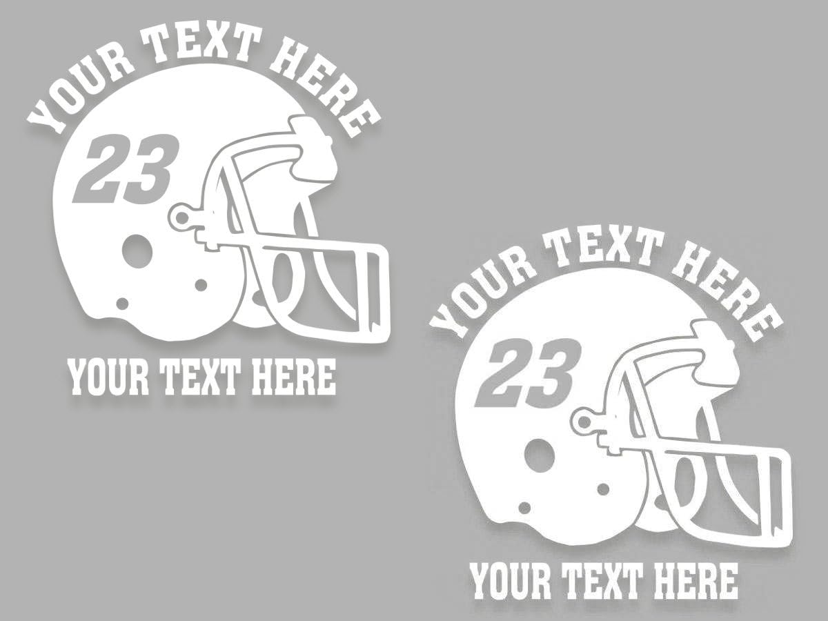 Amazon.com: Custom Personalized Football Vinyl Decals 6" Wide Set of 2 ...