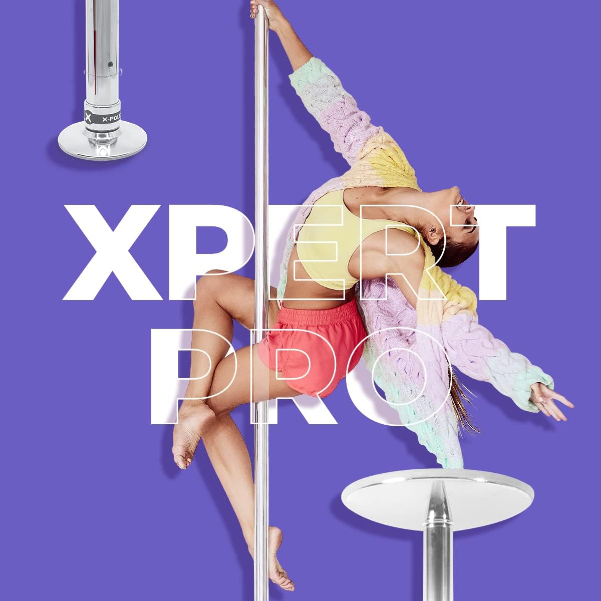 Home Exercise Pole No Drill Pole Dance Pole - 7.5ft-9ft Adjustable ...