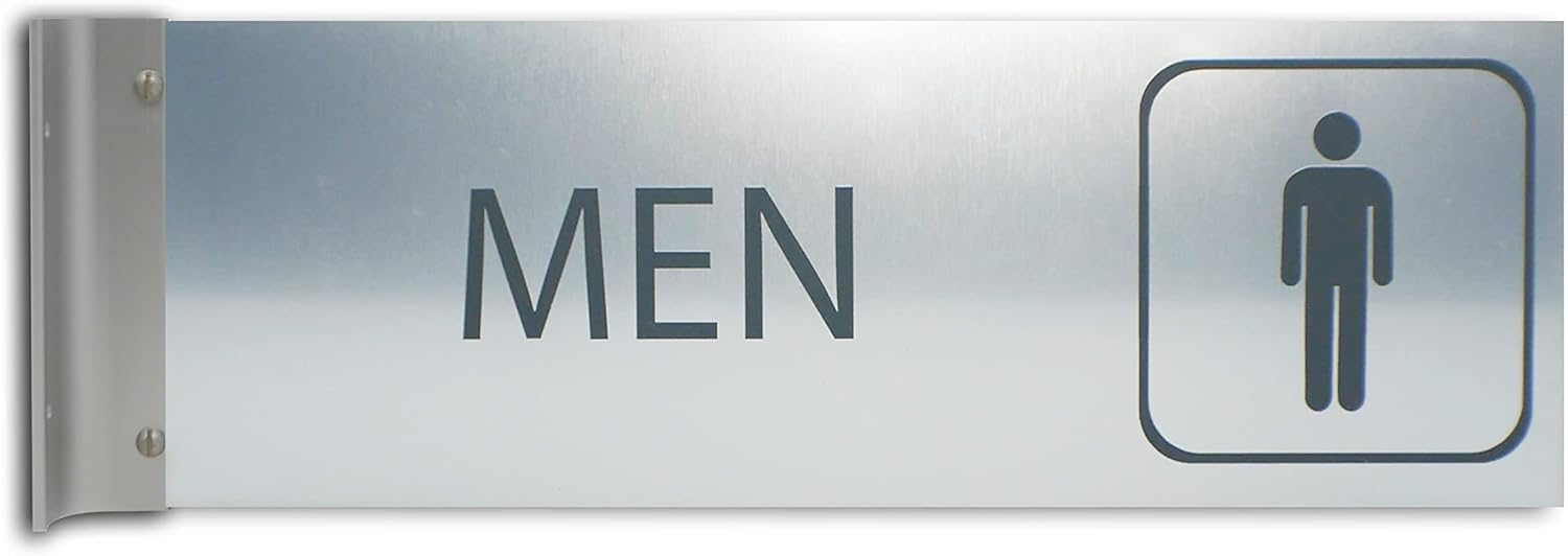 Amazon.com : ALPHA DOG SIGNS Men's Restroom Hallway Bathroom Sign, 4 ...