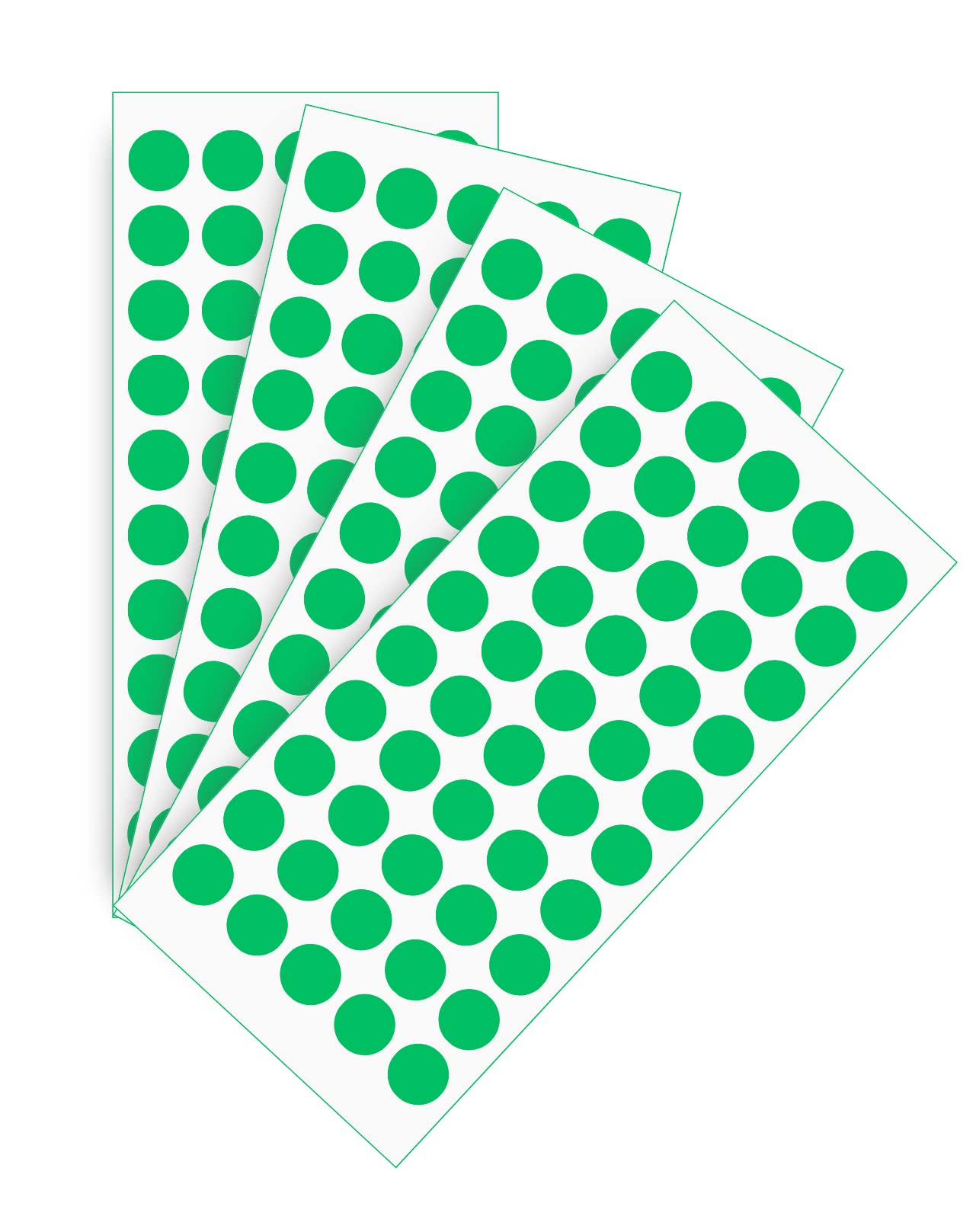 True-Ally 2400 Piece Green Color 12mm (0.5 Inch) Round Dot Sticker Self ...
