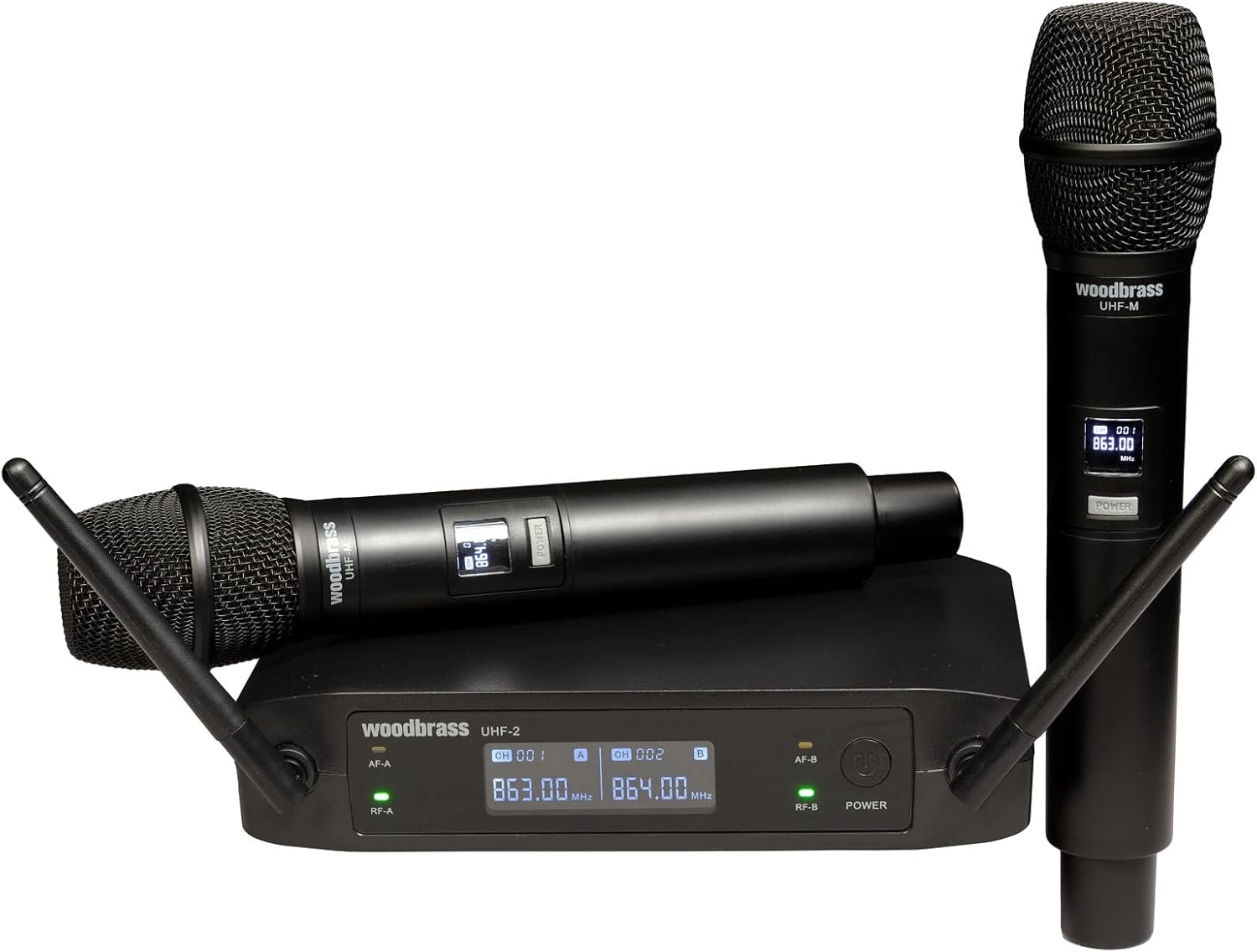 WOODBRASS Microphone sans Fil Système 2 x Micro UHF Portable Micros à ...