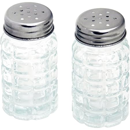 Amazon.com: Top Kitchen Nostalgia Retro Style Glass Salt and Pepper ...