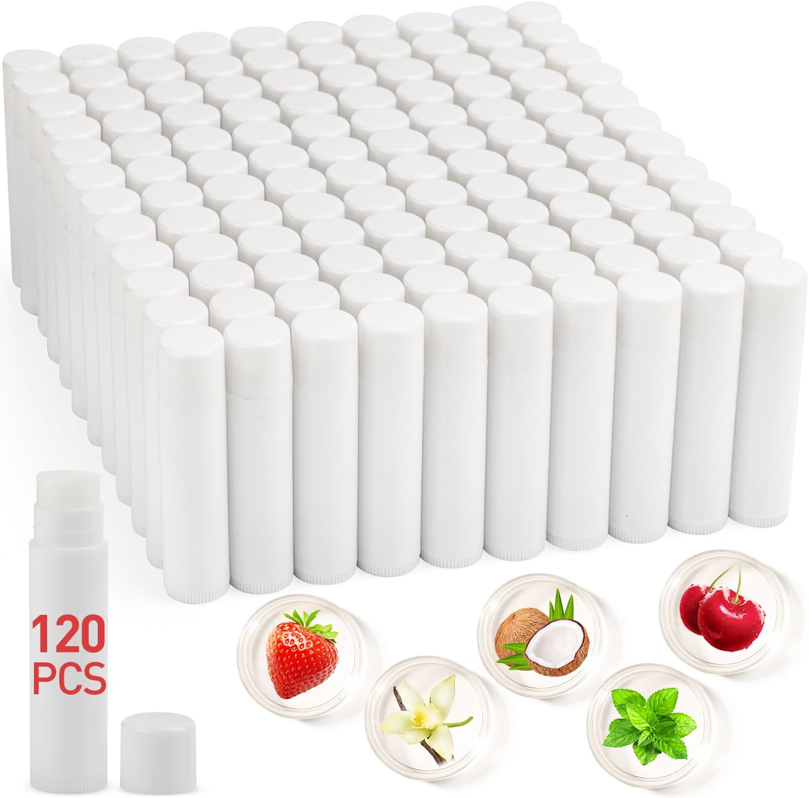Amazon.com : VISRIE 120 Pack Lip Balm Unlabeled, Natural Lip Balm Bulk ...