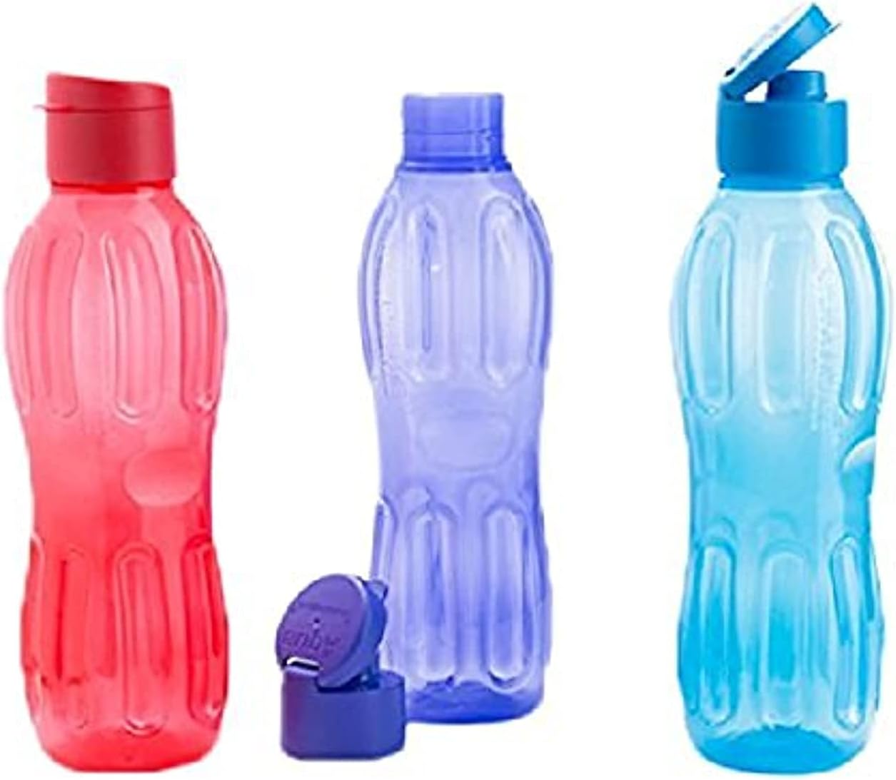 Amazon.com | Signoraware Fliptop Aqua Plastic Bottle Set, Set of 3, 1 ...