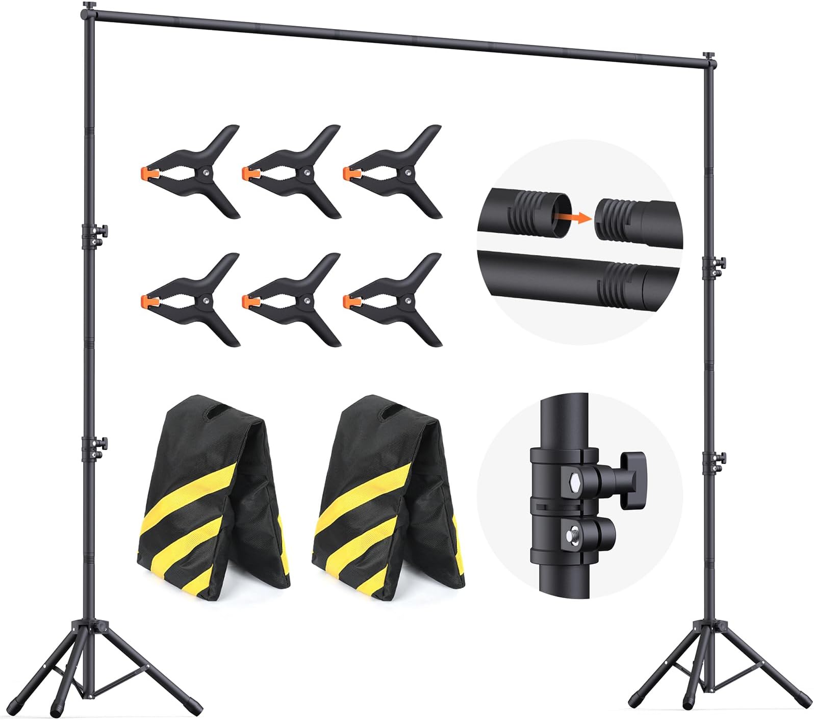 Amazon.com : Backdrop Stand 10x7.5ft (WxH), Photo Backdrop Stand for ...