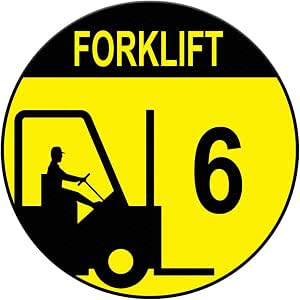Amazon.com: Forklift Floor Decals 6 Yellow Anti-Slip Round Shape B ...