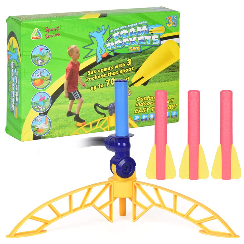Buy Gomech Rocket Launcher with 3 Foam Rocket Set, Play Rocket Soars Up ...