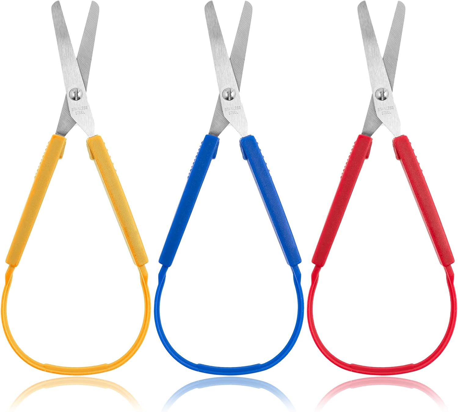 Scissors,Loop Scissors Colorful Grip Scissors Loop Handle Self-Opening ...