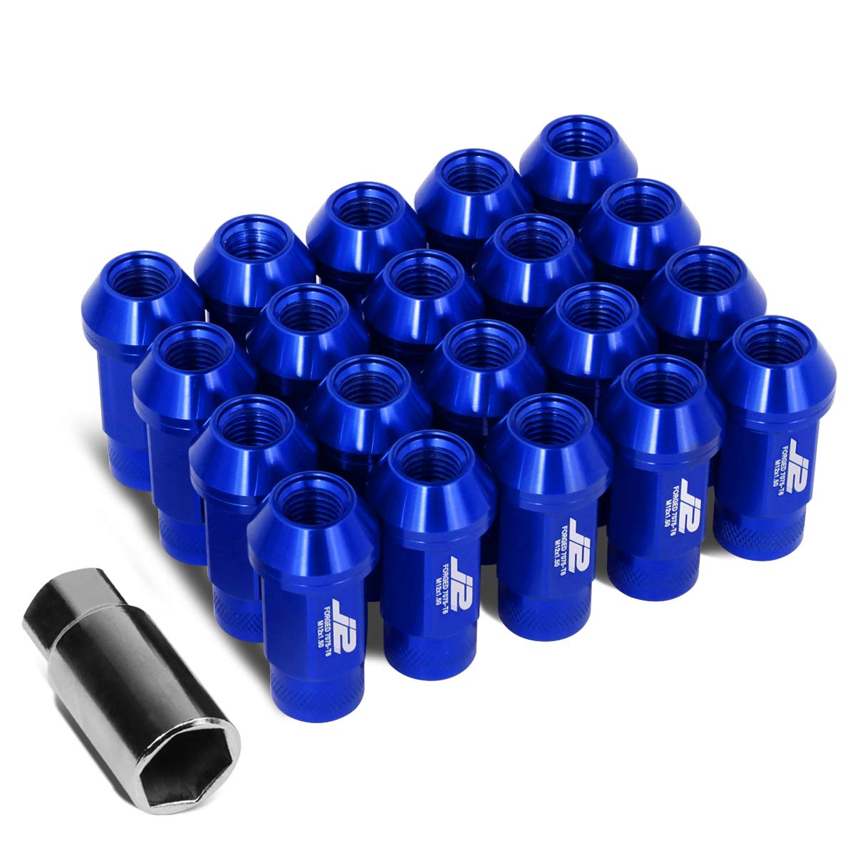 J2 Engineering 7075 Aluminum Blue M12 x 1.5 20Pcs L: 50mm Knurled Top ...