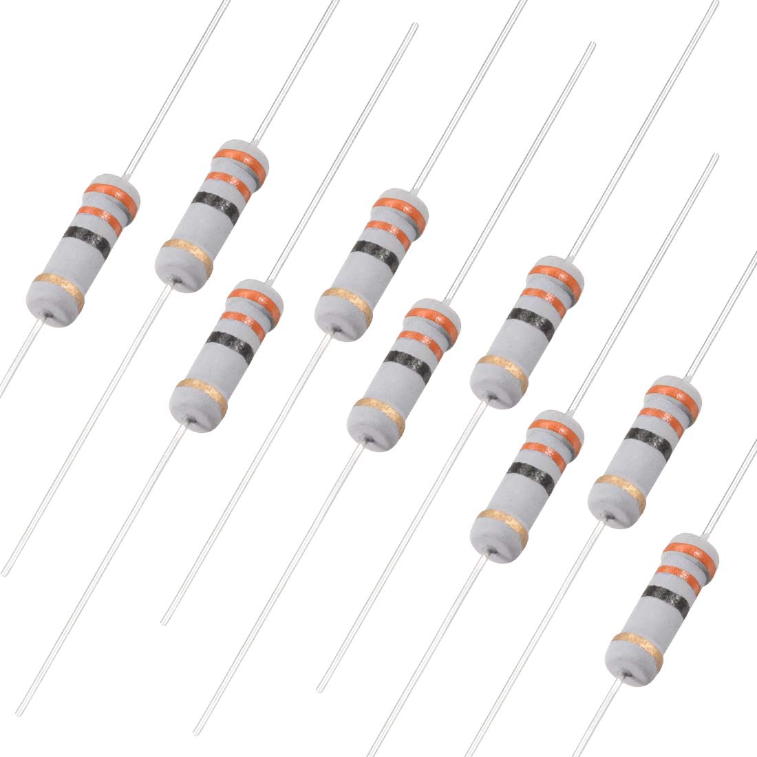uxcell 50Pcs 33 Ohm Resistor, 2W 5% Tolerance Carbon Film Resistors, 4 ...