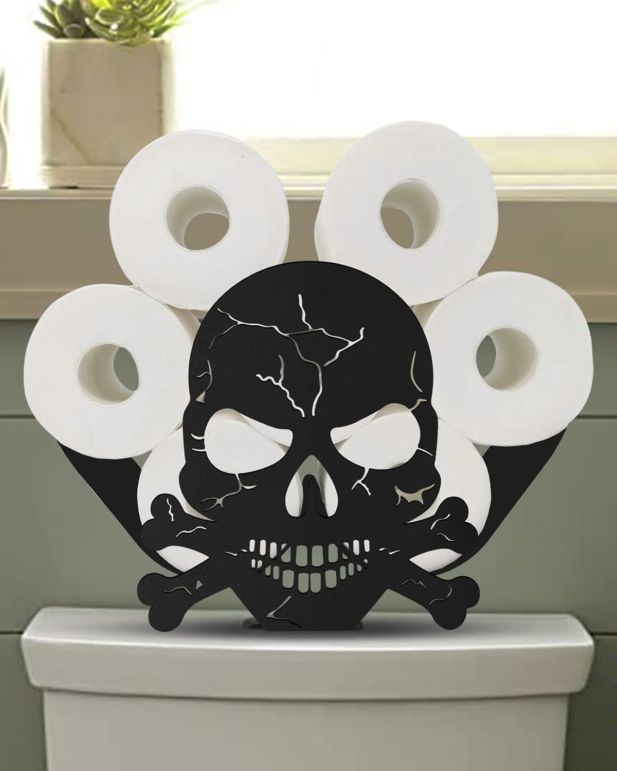 Amazon.com: Gardlister Skull Toilet Paper Holder Stand, Funny Sugar ...