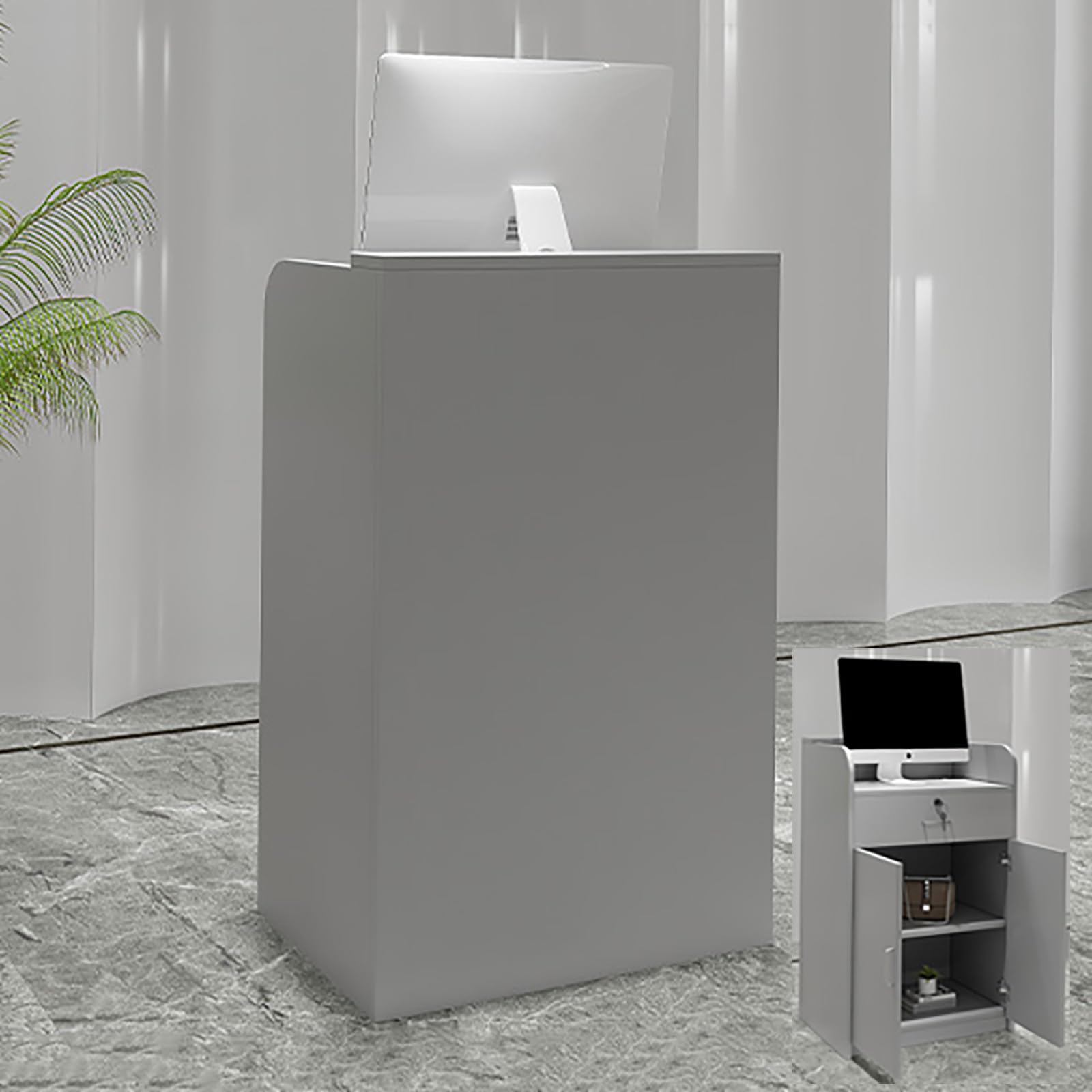 Amazon.com: WFCCDM Modern Retail Counter with Drawers, Reception ...