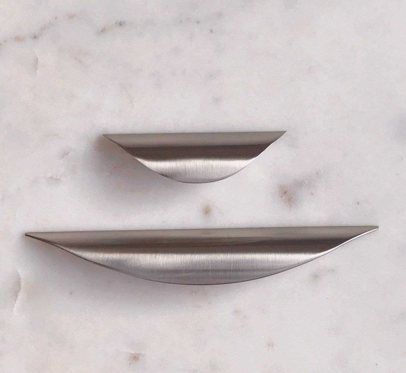 Haute Knobs Brushed Nickel Drawer Pull Luna Tab Pull - Lipped Edge Tab ...