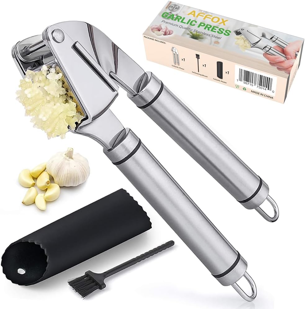Amazon.com: Croomi Garlic Press Stainless Steel - Premium Professional ...