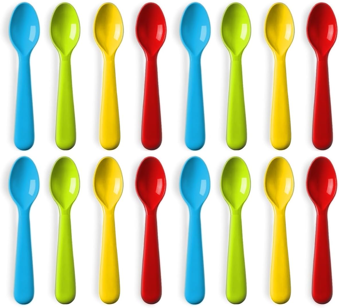 Amazon.com: PLASKIDY Plastic Kids Spoons Set of 18 -Toddler Spoons BPA ...