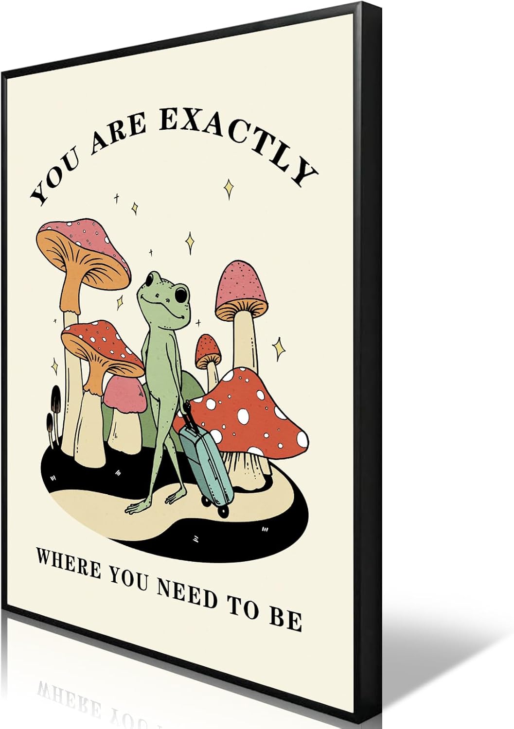 Amazon.com: IXMAH Framed Art Retro Frog Travel Poster Vintage Frog ...