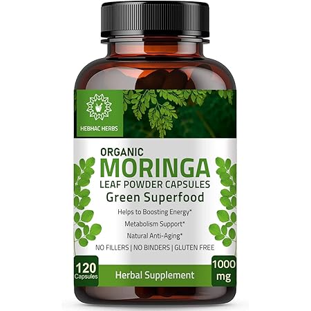 Amazon.com: Organic Moringa Capsules 120 Capsules 1000mg – Green Superfood Organic Moringa ...