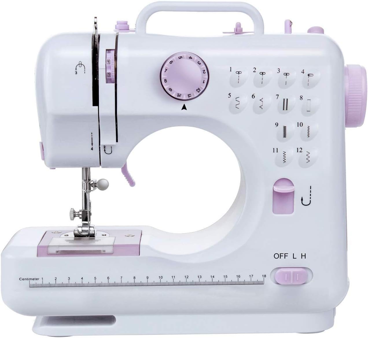 Sewing Machine-12 Stitch Patterns Foot Pedal Double Speed Control ...