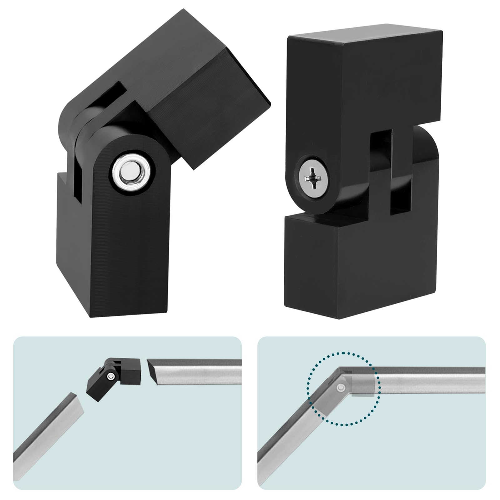 Snapklik.com : Flat Handrail Accessories Connector Hand Rail, 2Pack 180 ...