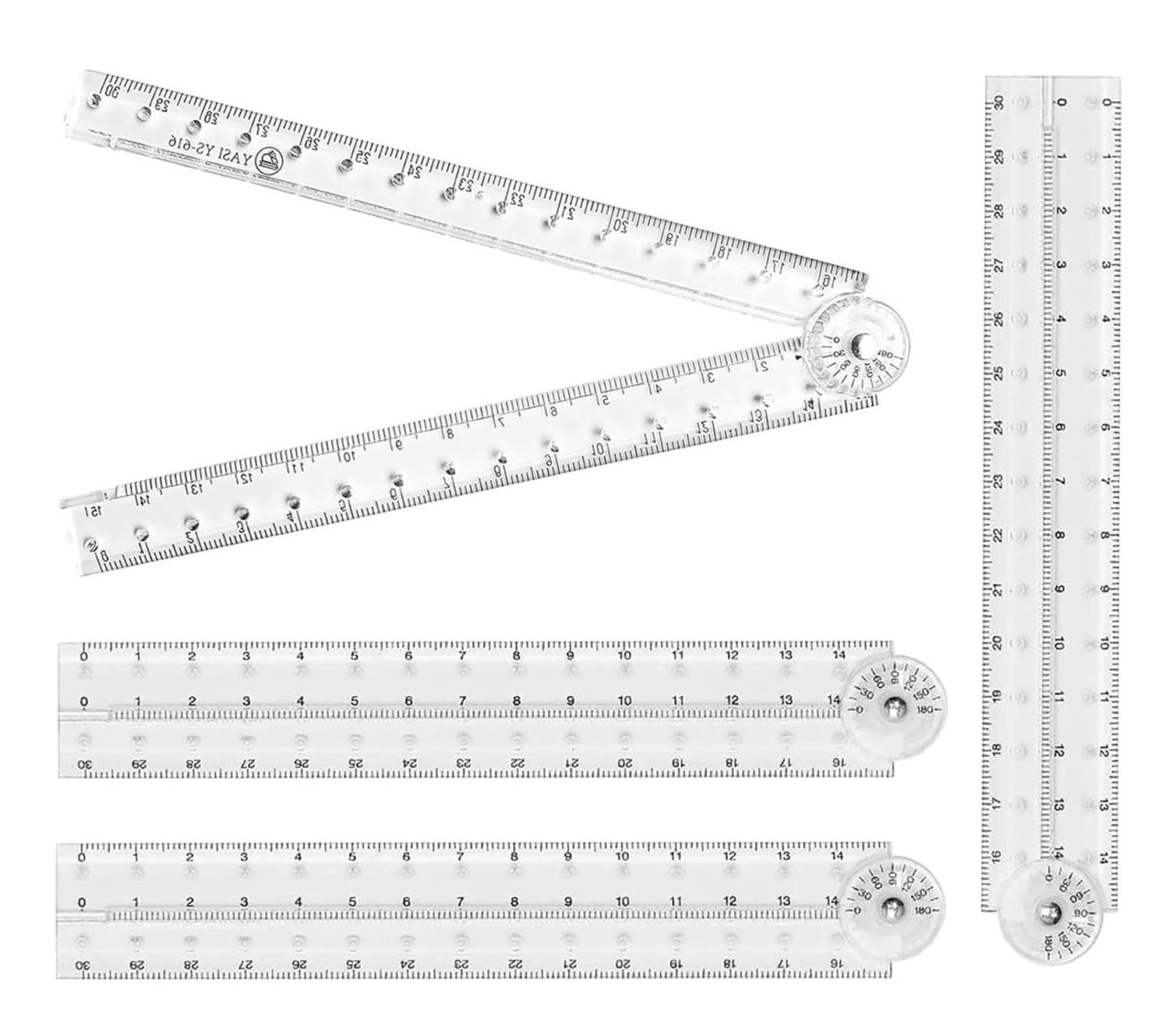 4 Pack Foldable Ruler, Ruler 30cm Folding, Sturdy and Practical Ruler ...