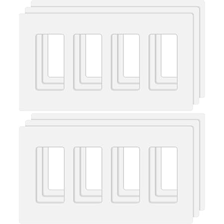 4-Gang Decora Screwless Wall Plate, Decorator Outlet Plate Cover for ...